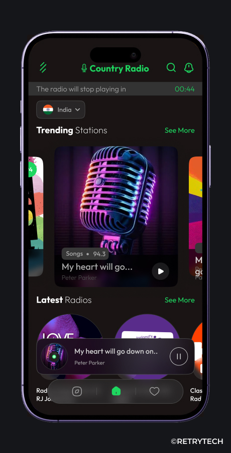 Country Radio : Online Live Radio Streaming app (Flutter/Laravel) by RetryTech